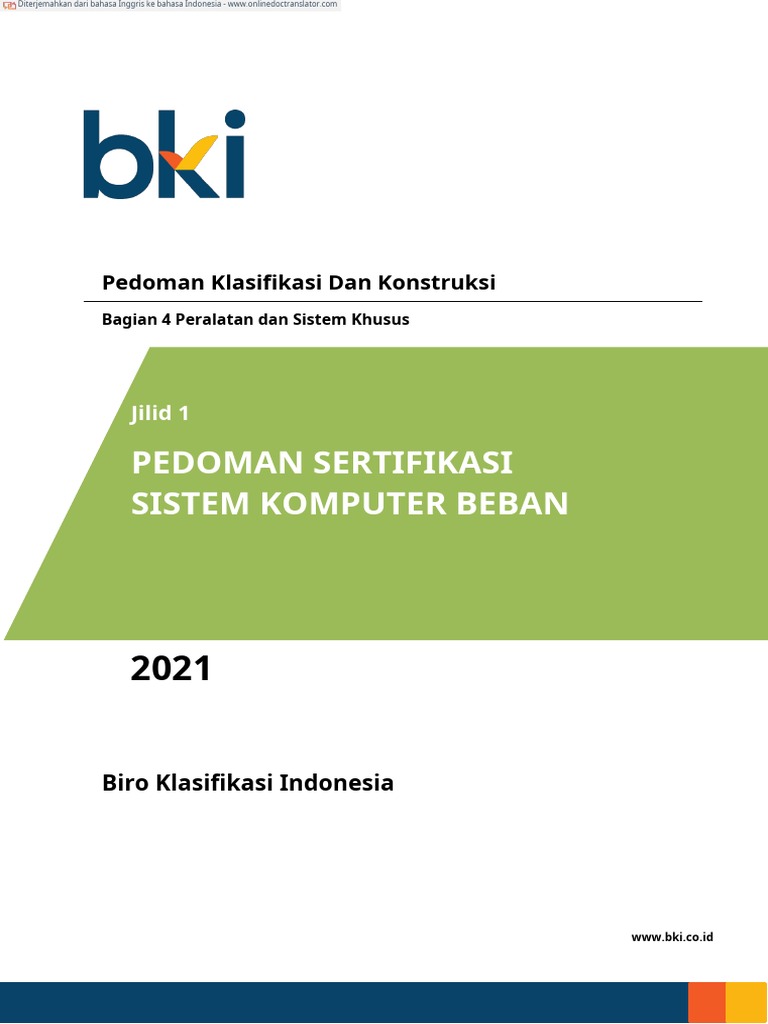 Bki Guidelines For Certification of Loading Computer System - En.id | PDF