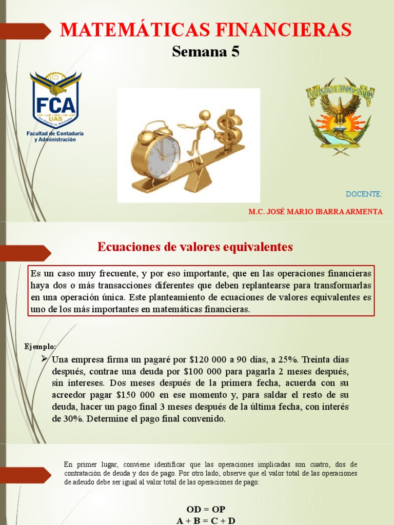 s5 Ecuaciones de Valor Equivalentes | PDF