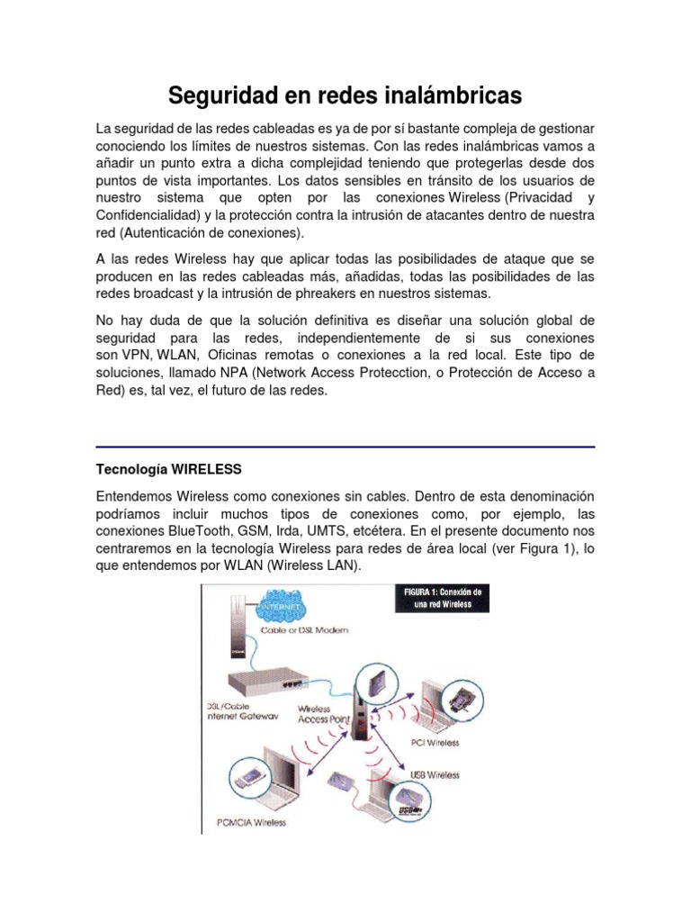 Seguridad en Redes Inalambricas | PDF | Ieee 802.11 | Punto de acceso ...