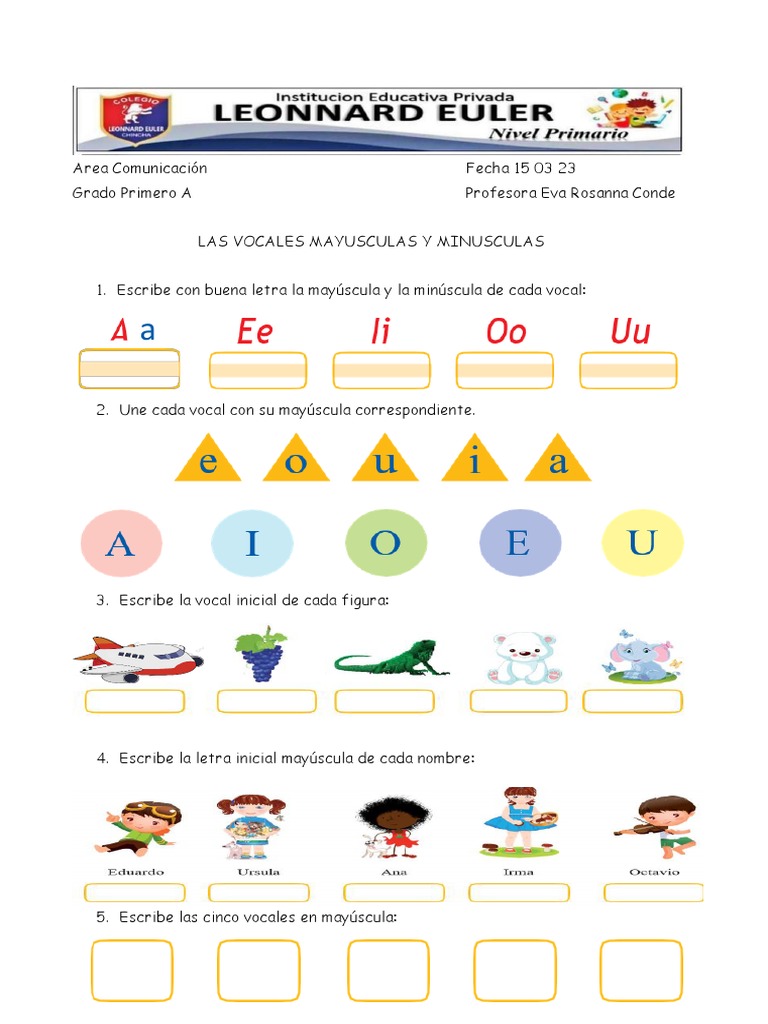 Las Vocales Mayusculas y Minuscula | PDF