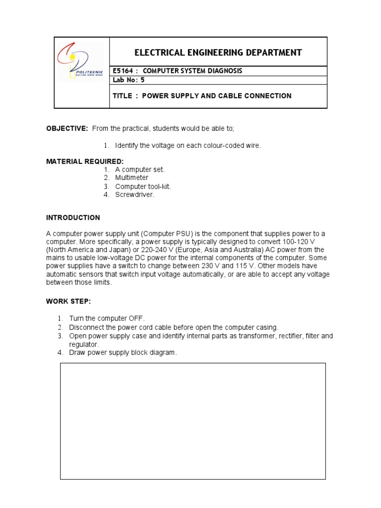 Computer Power Supply Testing Guide | PDF | Power Supply | Power ...