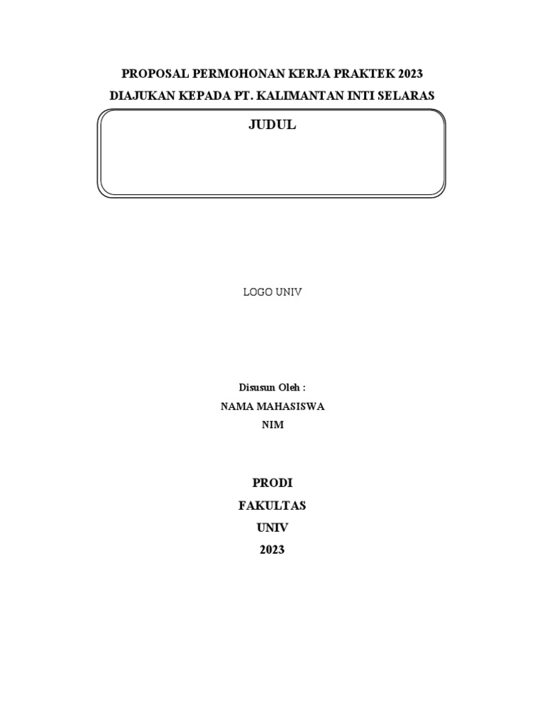 Kerangka Proposal Magang | PDF