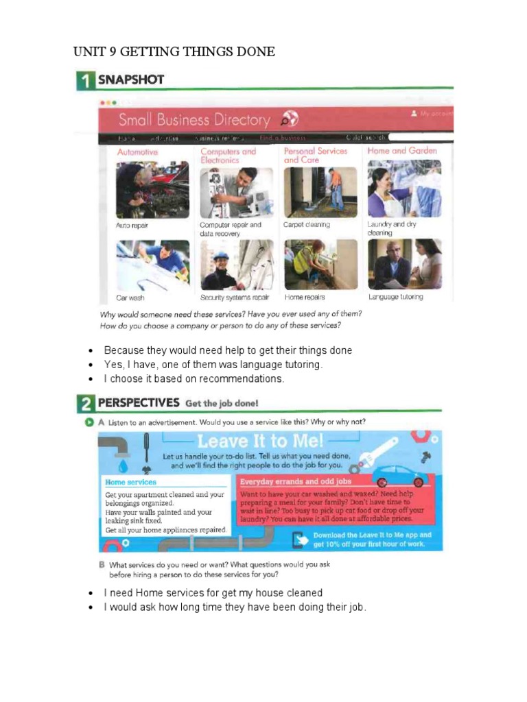 Unit 9 Getting Things Done | PDF | Self-Improvement | Wellness