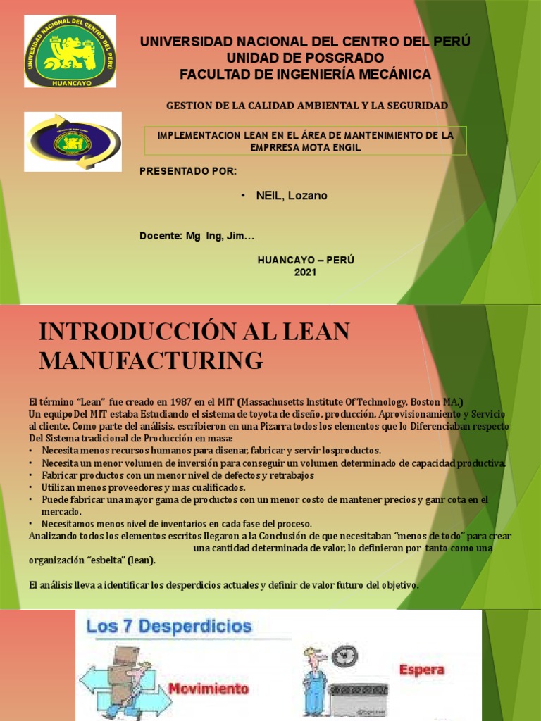 Presentación 1 Lean | PDF | Lean Manufacturing | Calidad (comercial)