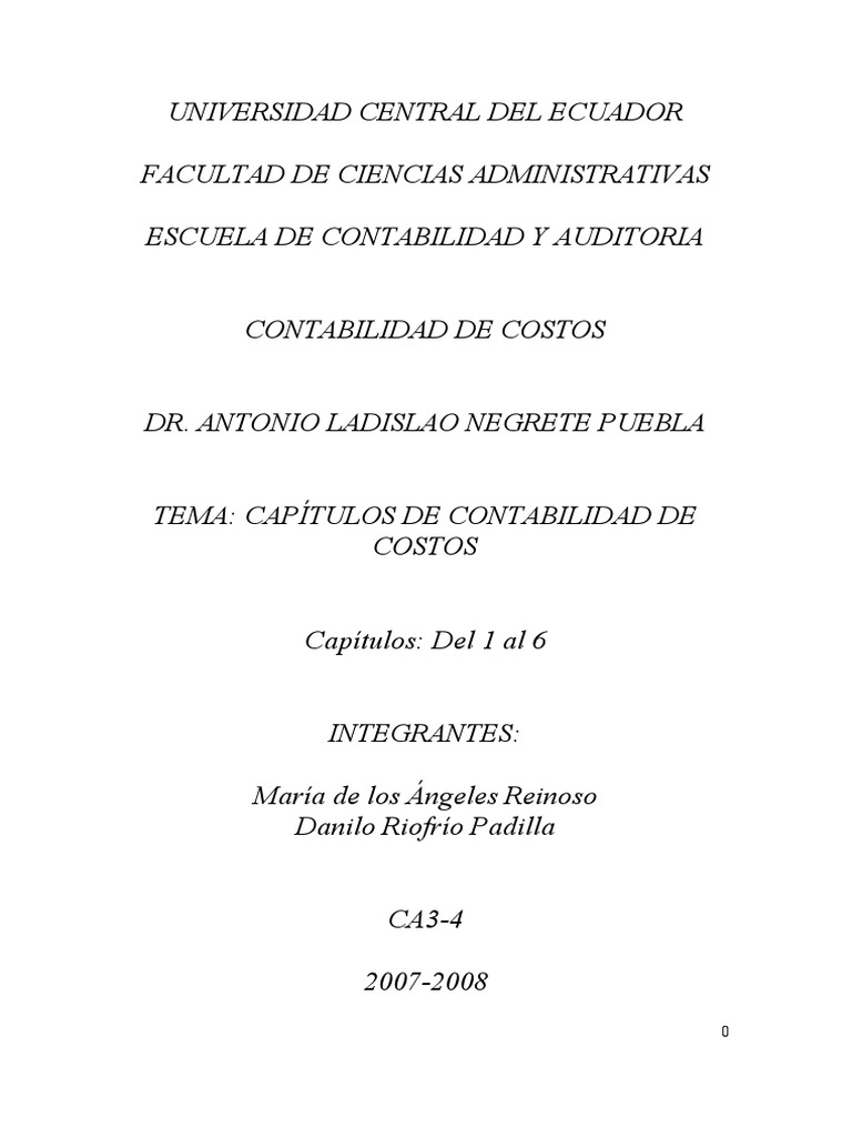 Contabilidad de Costos Ejercicios | PDF | Contabilidad | Costo