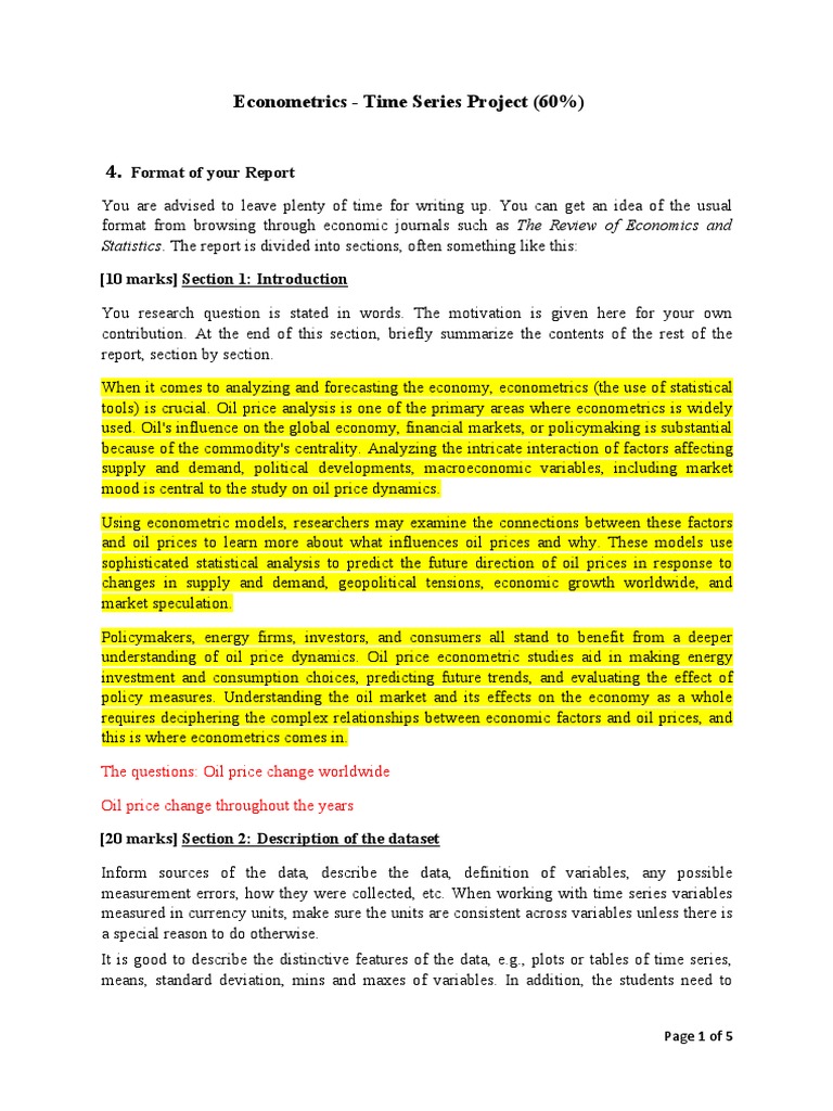Econometrics Oil Price Pdf Errors And Residuals Regression Analysis