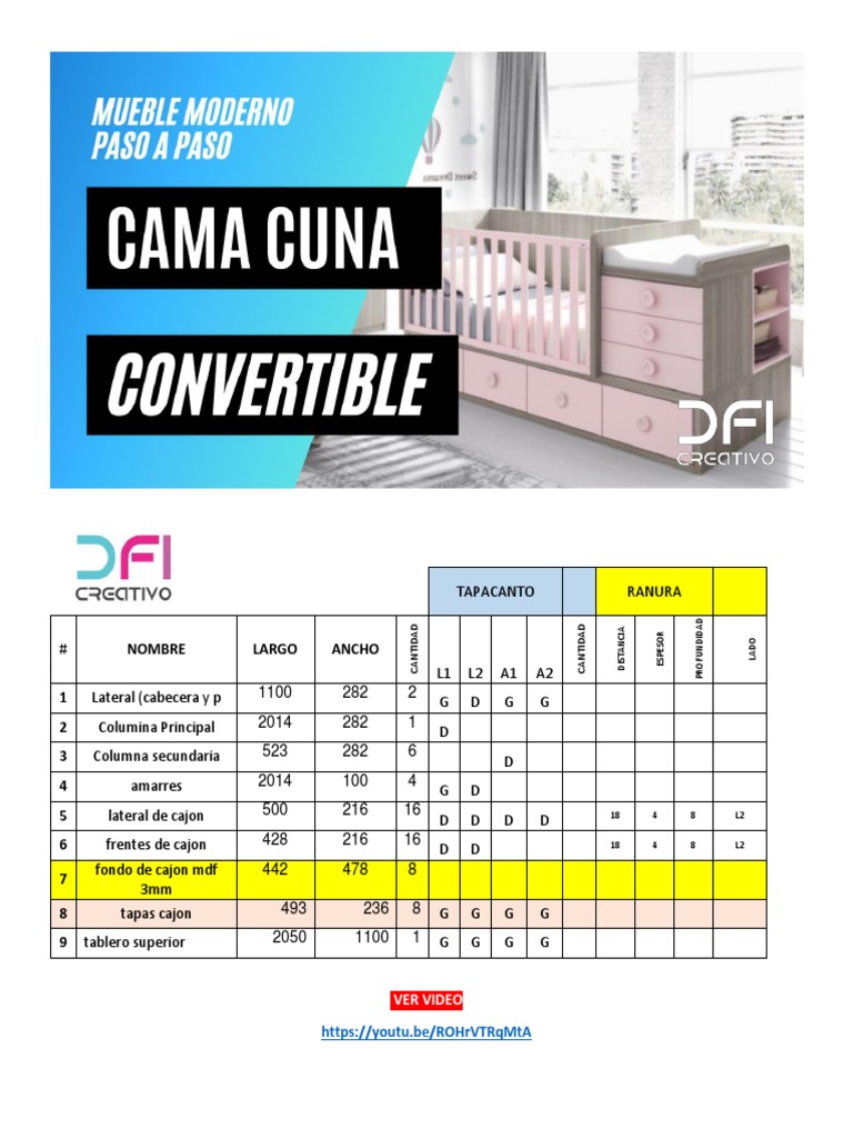 Despiece Cama Cuna Convertible | PDF