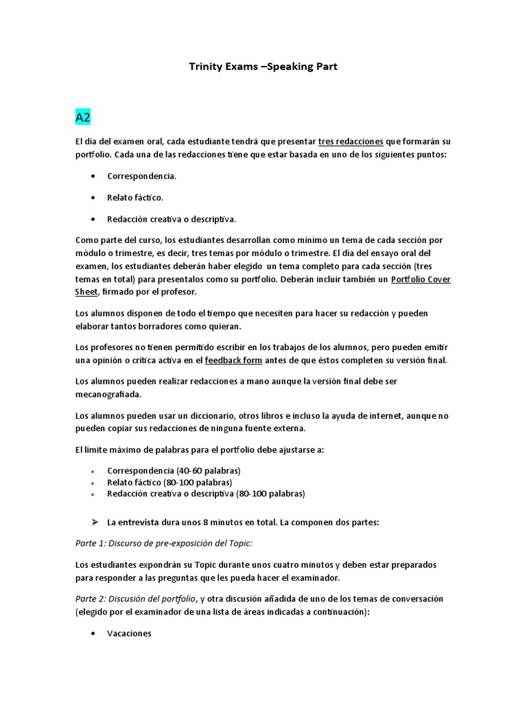 Trinity Exams | PDF | Cognición