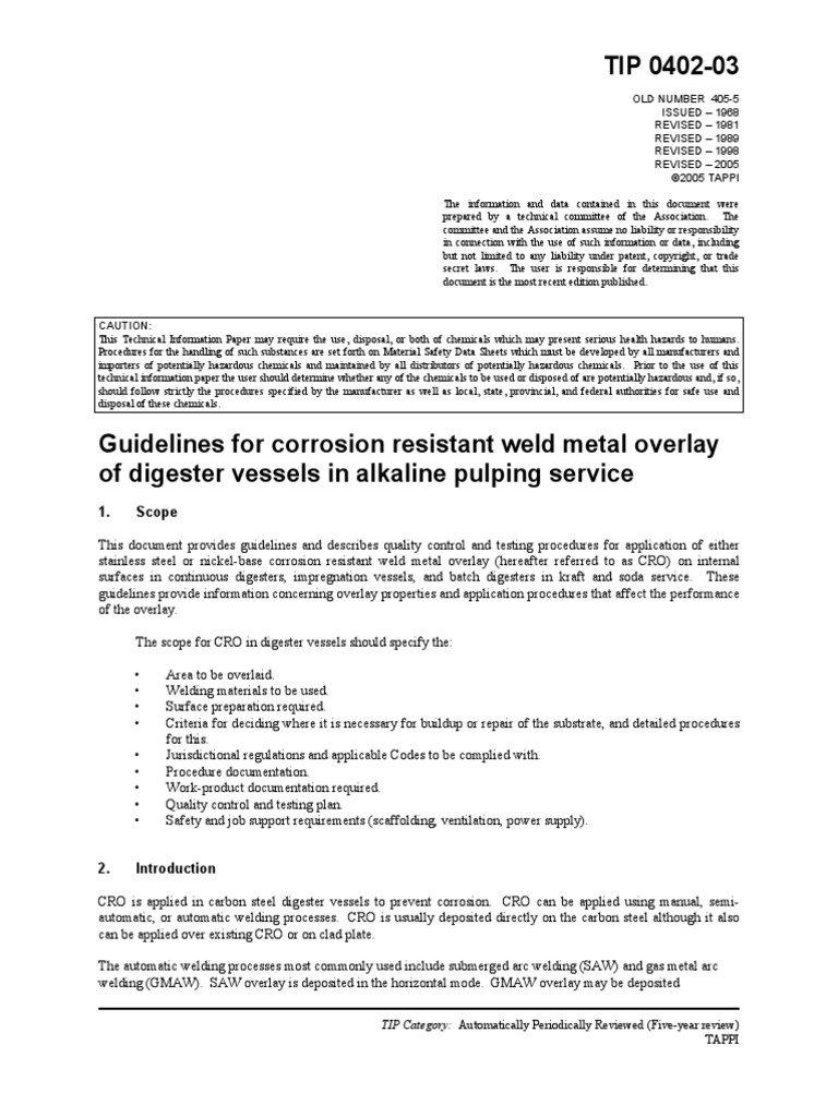 Tappi Tip 0402 03 Overlay Rev 2005 Pdf Stainless Steel Construction