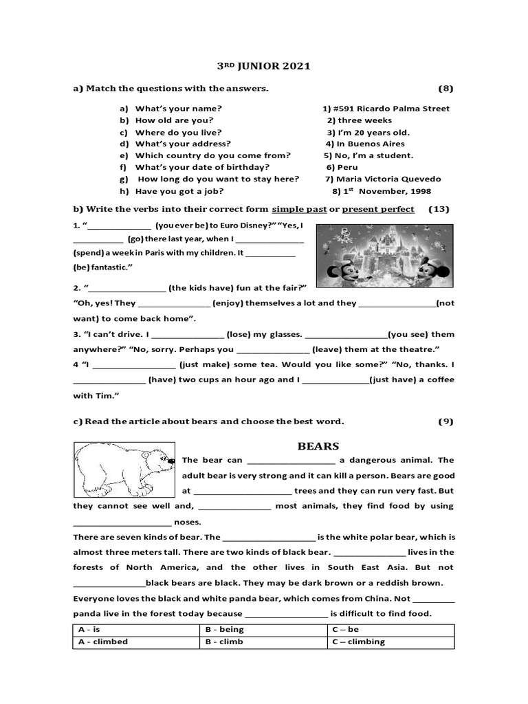 3RD Juniors 2021 | PDF | Bears