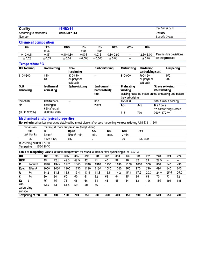 16 Ni CR 11 | PDF | Chemical Substances | Materials Science