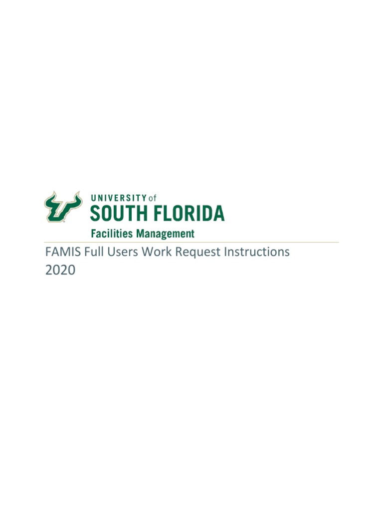 FAMIS User Work Request Guide | PDF | World Wide Web | Internet & Web