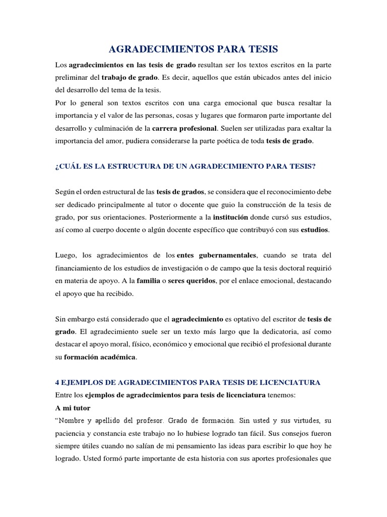 Ejemplos de Agradecimientos para Tesis | PDF | Maestros