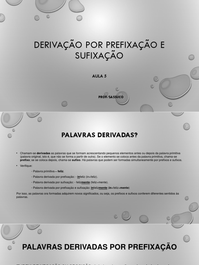 Derivação: Prefixação e Sufixação | PDF | Angola | Linguística