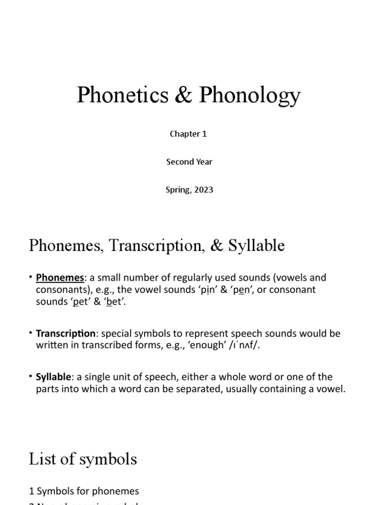 Phonetics & Phonology - Chapter 1 - Introduction | PDF | Stress (Linguistics) | Phoneme