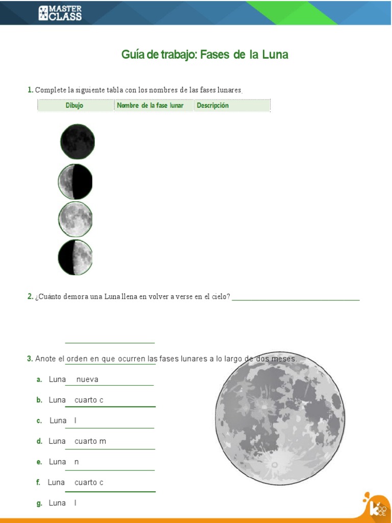 1515615670guia de Trabajo Fases de La Luna 2 | PDF