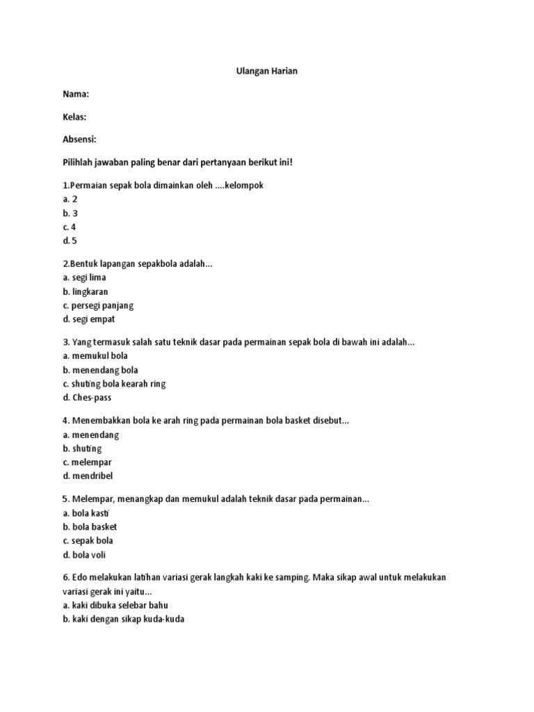 Soal Latihan ABC Kelas 4 SD SMT 2 | PDF