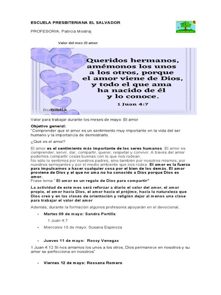 Valor Del Amor Pdf Amor Dios