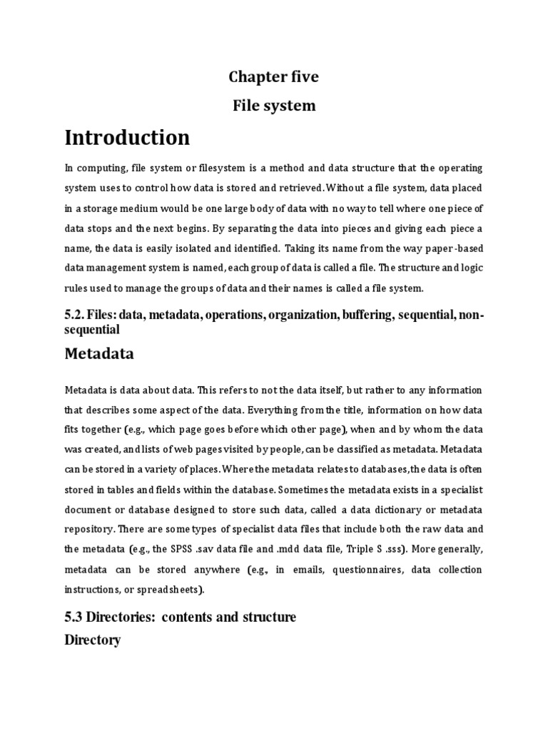 Chapter 5 OS | Download Free PDF | File System | Computer File Chapter 5 OS | Download Free PDF | File System | Computer File