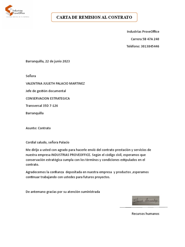 Carta de Remision | PDF