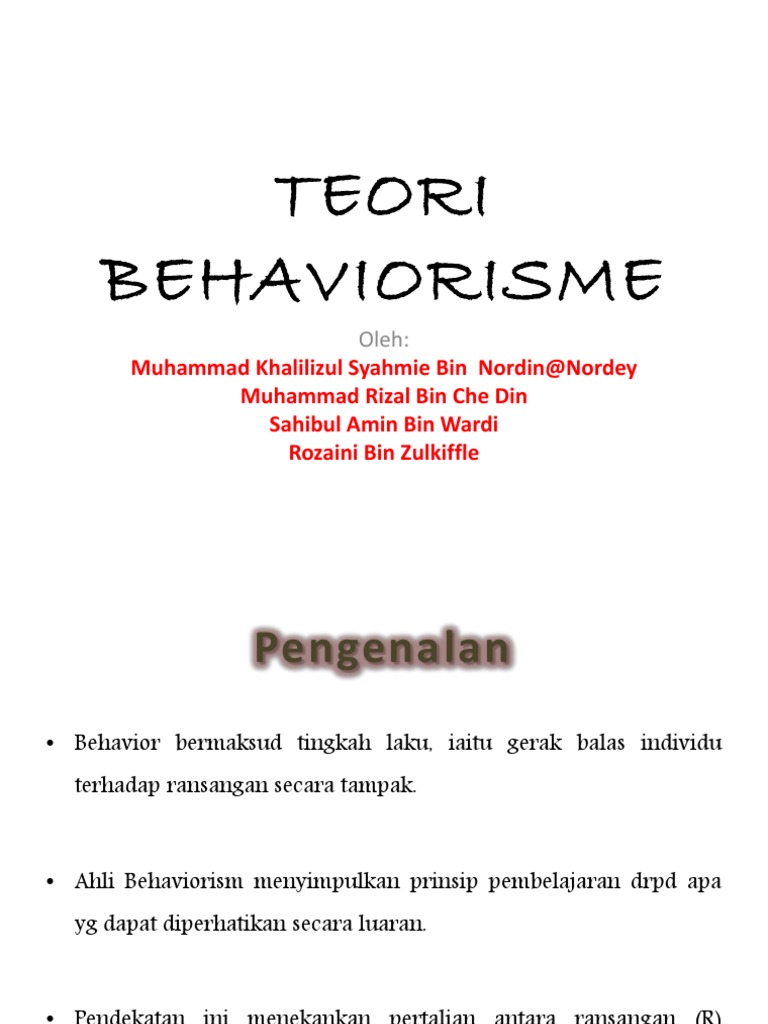 Teori Behaviorisme | PDF