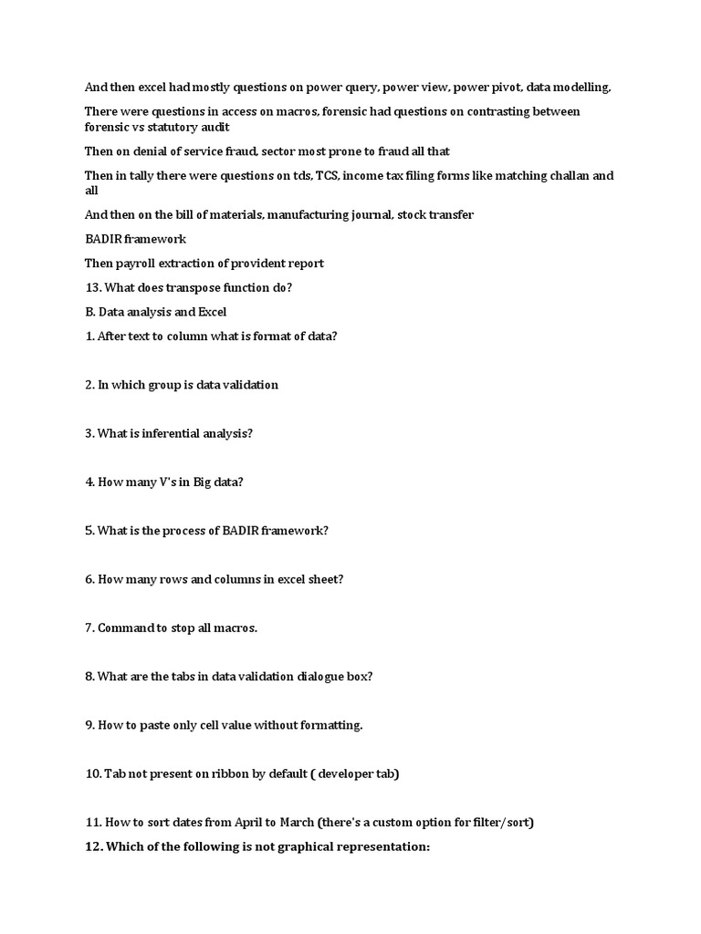 Question | PDF | Microsoft Excel | Computing