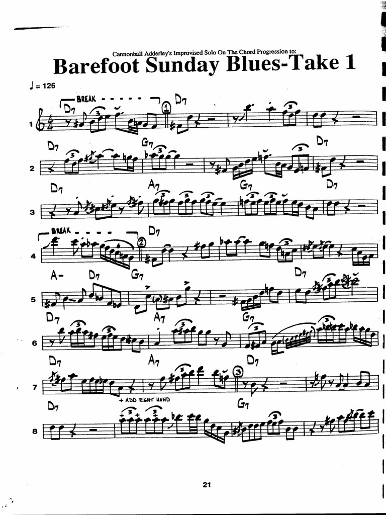 Barefoot Sunday Blues Take 1 | PDF