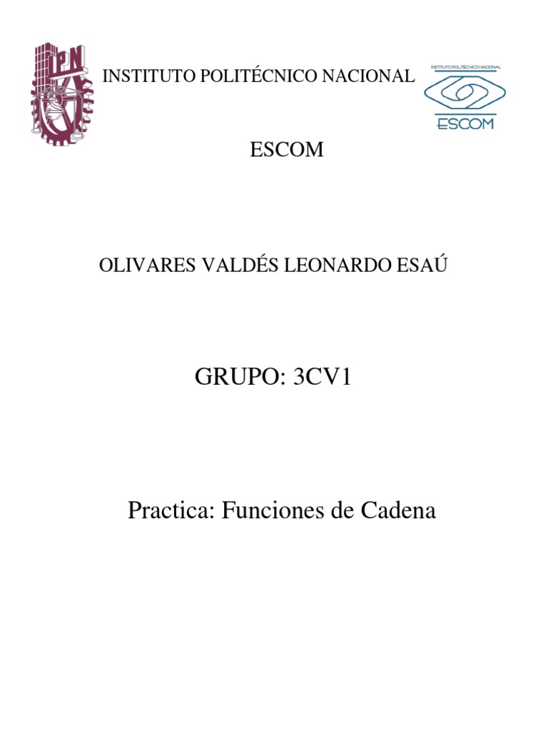 Practica Funciones de Cadena | PDF