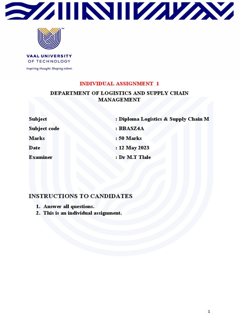 individual Assignment 1 Adv SC 4 2023 | PDF | Inventory | Customer