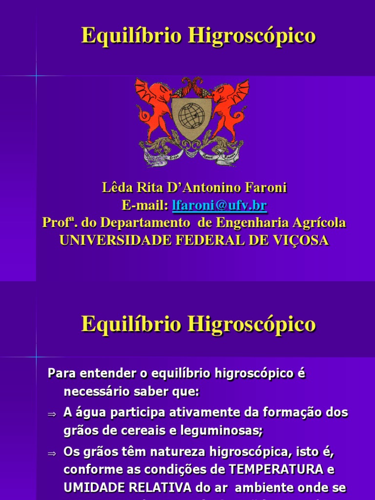 Equilibrio Higroscopico | Download grátis PDF | Adsorção | Equilíbrio ...