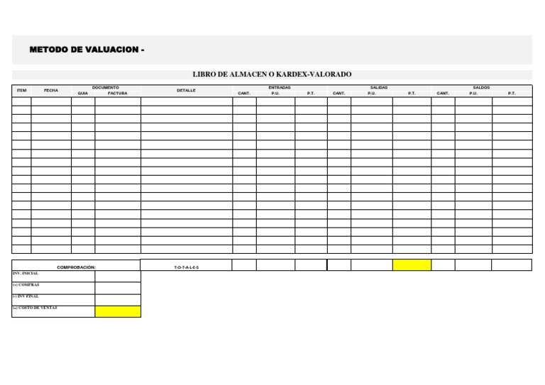 Formato de Kardex Valorados | PDF