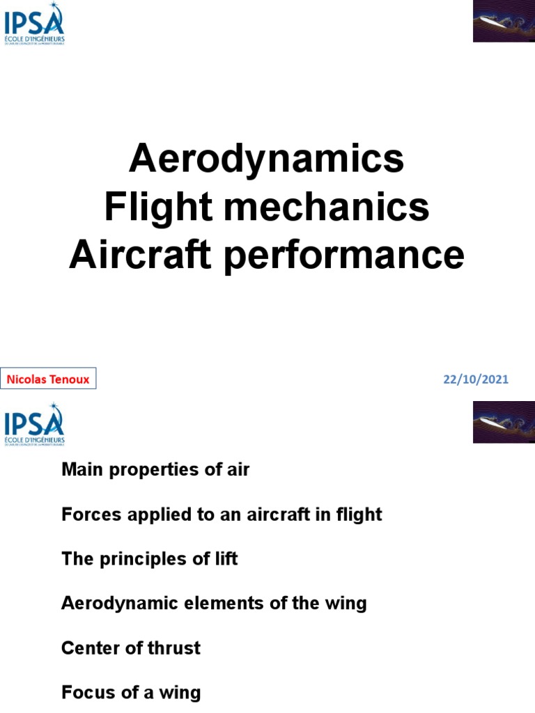 Aé10 Cours 5-Aerodynamique-NT | PDF | Aerodynamics | Mach Number