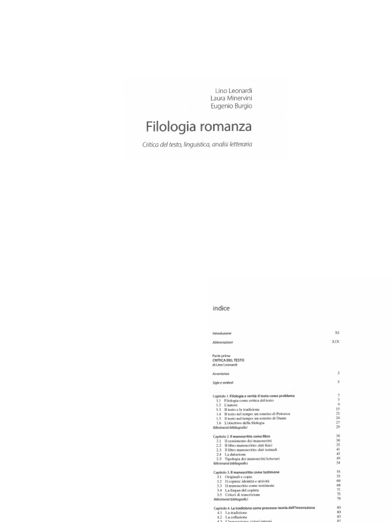 Filologia Romanza - Critica Del Testo, Linguistica, Analisi Letteraria ...