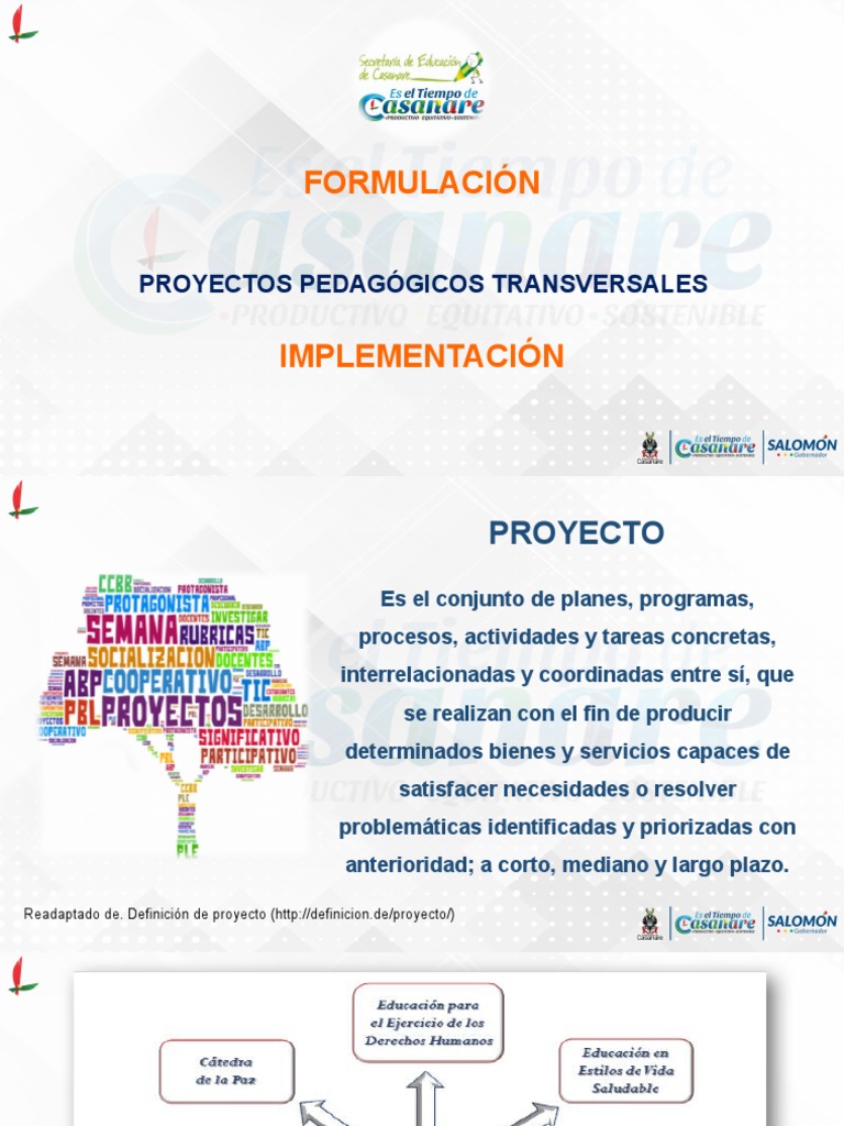 Proyectos Pedagógicos Transversales: Guía | PDF | Plan de estudios | Derechos humanos
