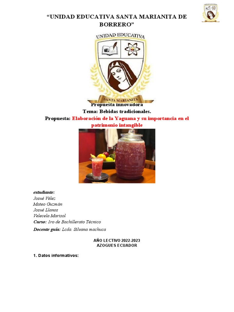Importancia de la Yaguana en Patrimonio | PDF | Conocimiento | Bebida