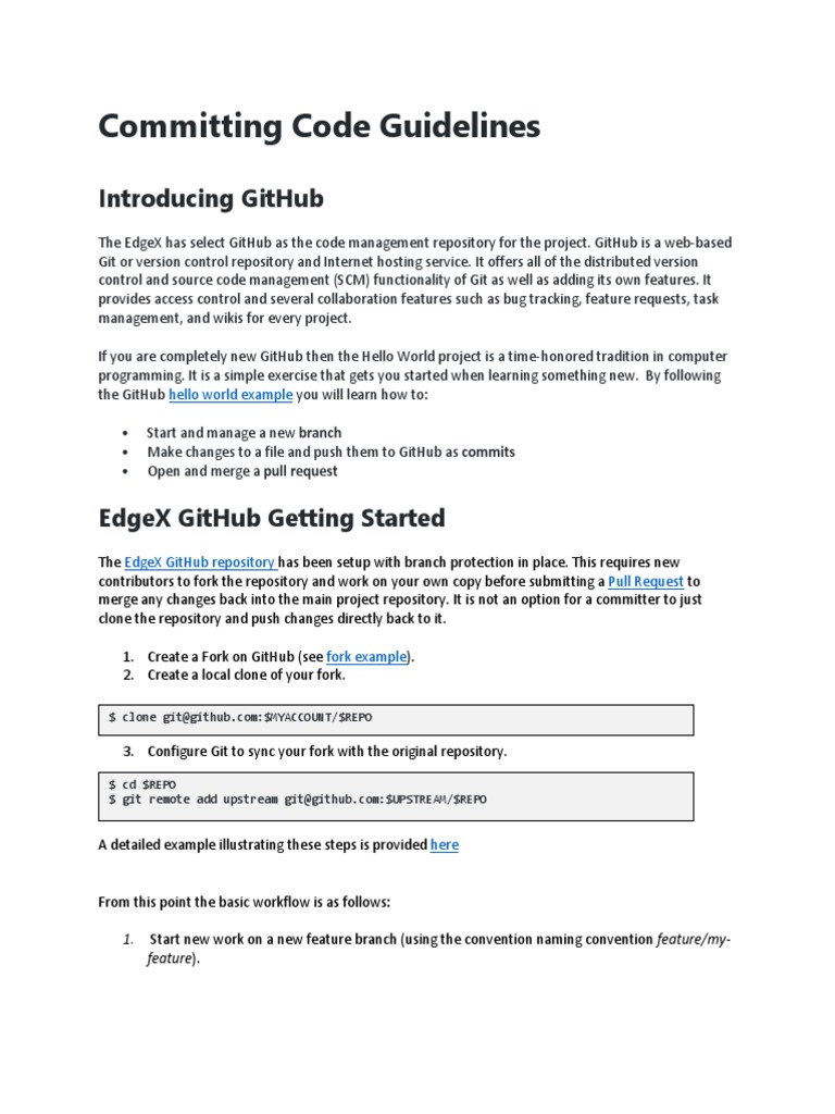 Committing Code Guidlines | PDF | Version Control | Software