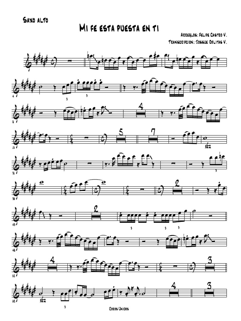 Mi Fe Está Puesta en Ti - Saxo Alto | PDF