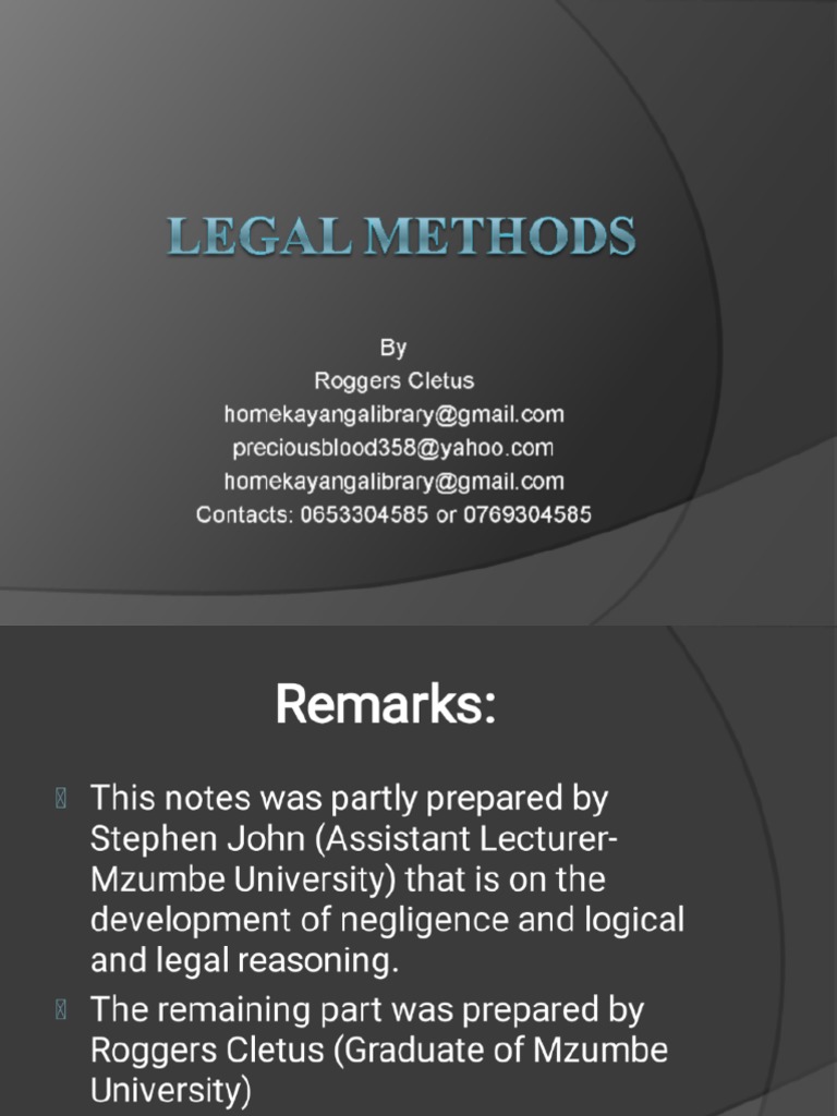 Legal Methods II | PDF