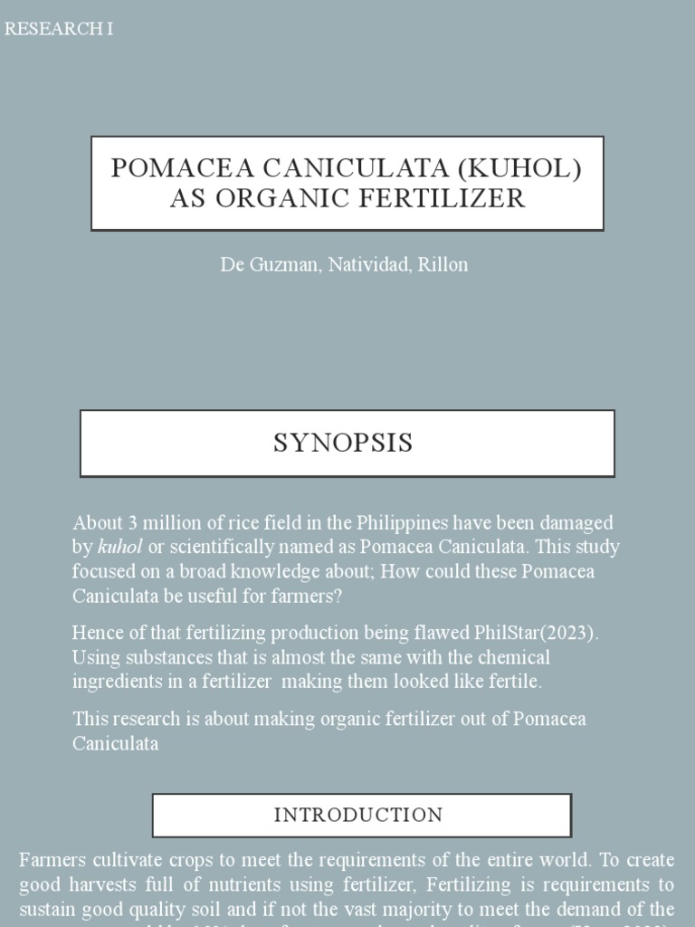 Kuhol Julianne (2) Final | PDF | Fertilizer | Soil