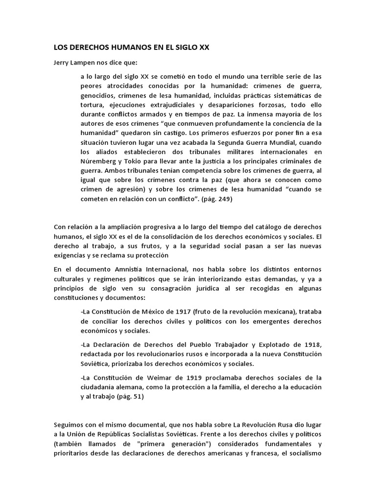 Los Derechos Humanos En El Siglo Xx Pdf Genocidios Alemania Nazi 9251