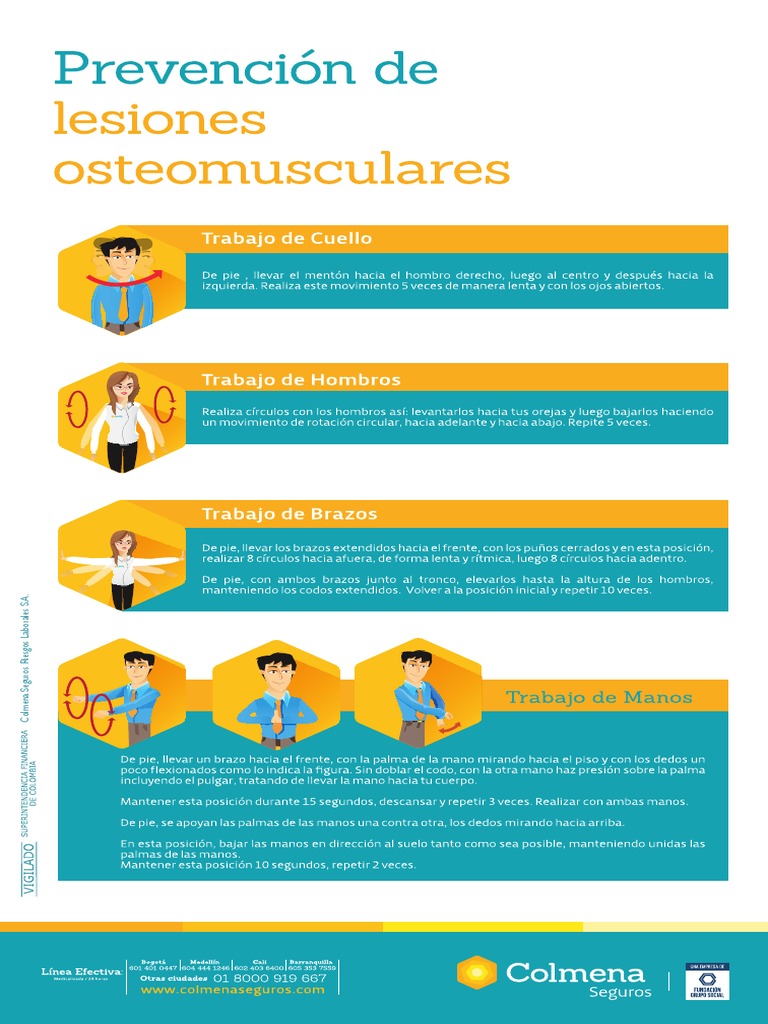Afiche Movilidad Prevención Lesiones Osteomusculares 40 X 70 | PDF