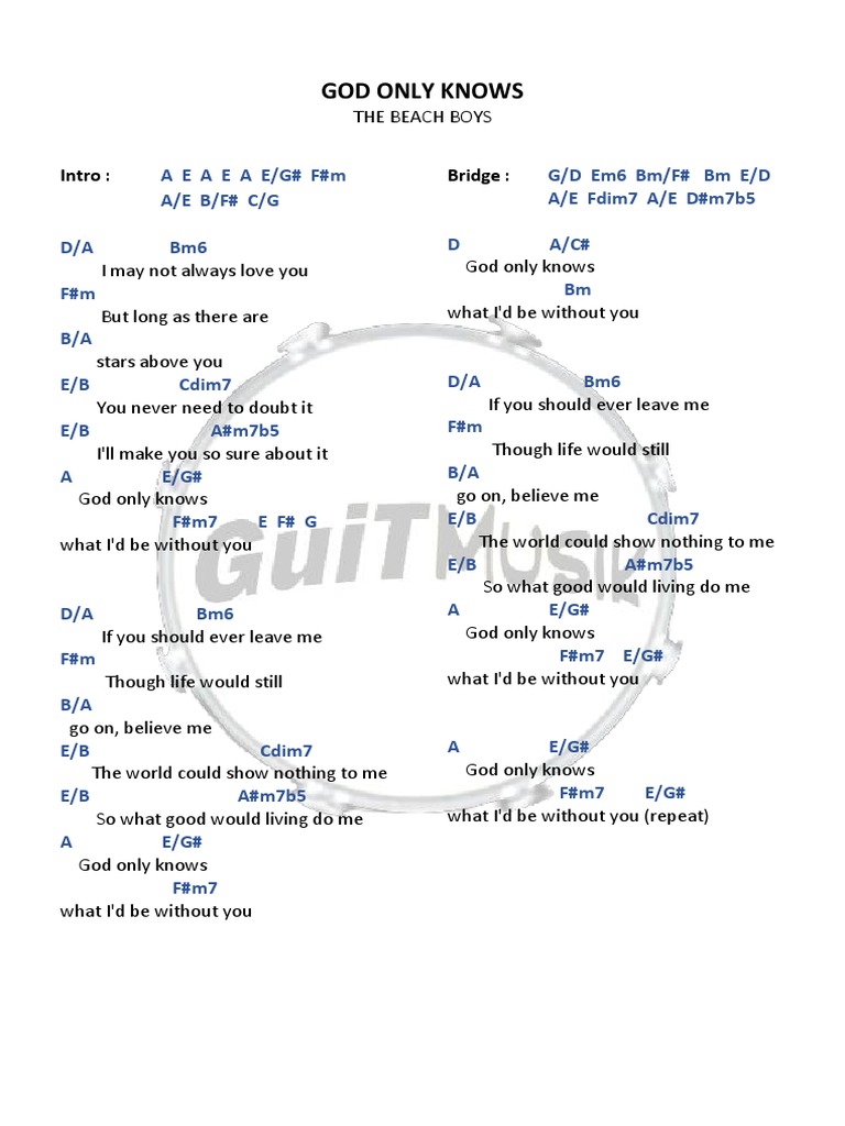 God Only Knows - Lyrics & Chords | PDF