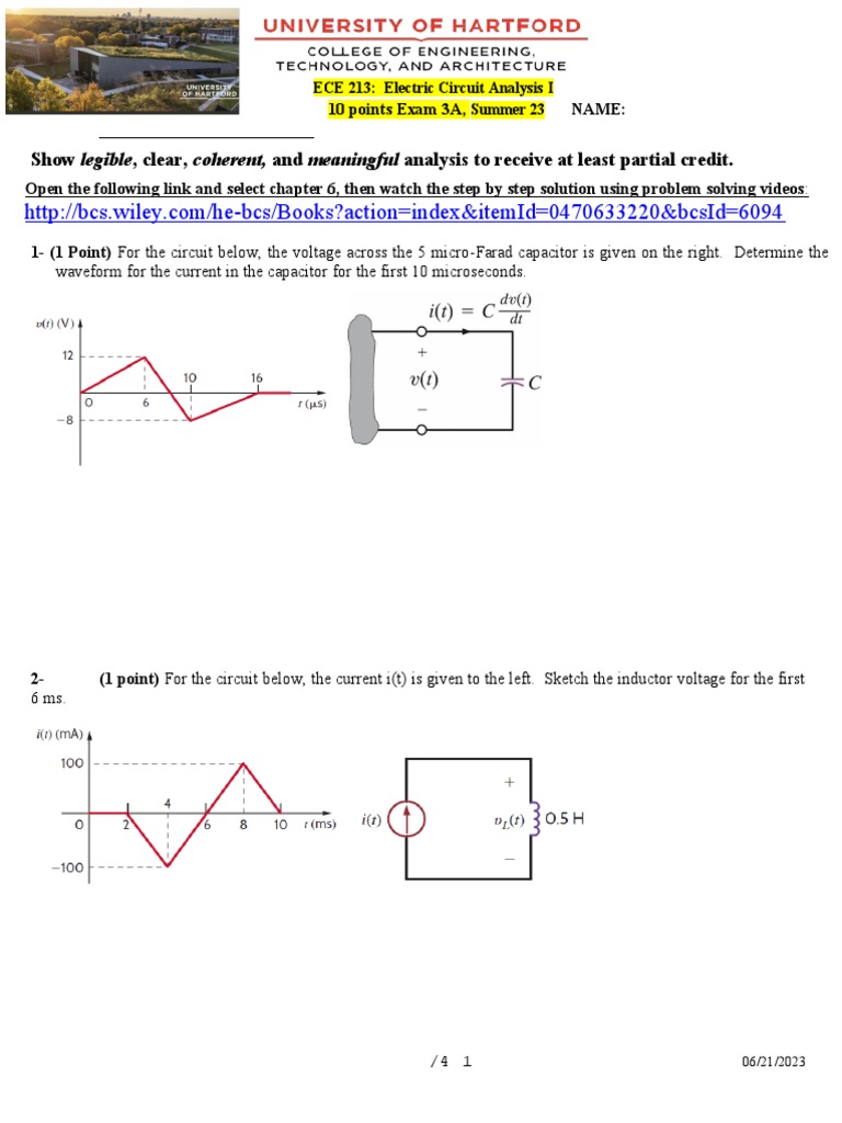 ECE213 Exam Sample | PDF | Electrical Network | Network Analysis (Electrical Circuits)