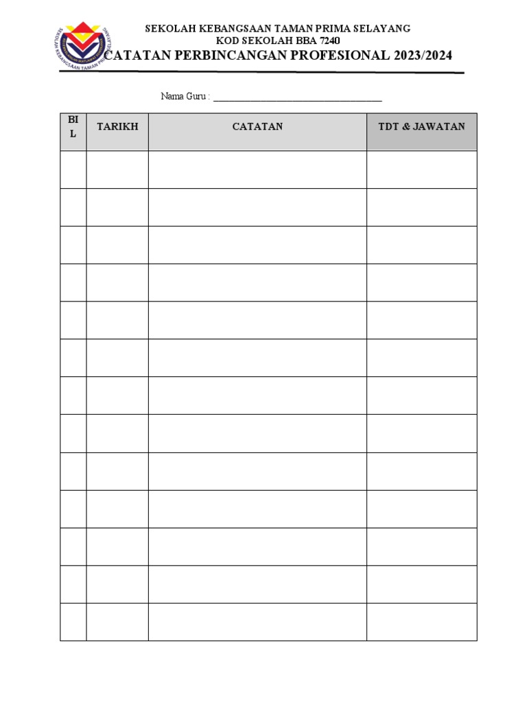 CATATAN PERBINCANGAN PROFESIONAL | PDF