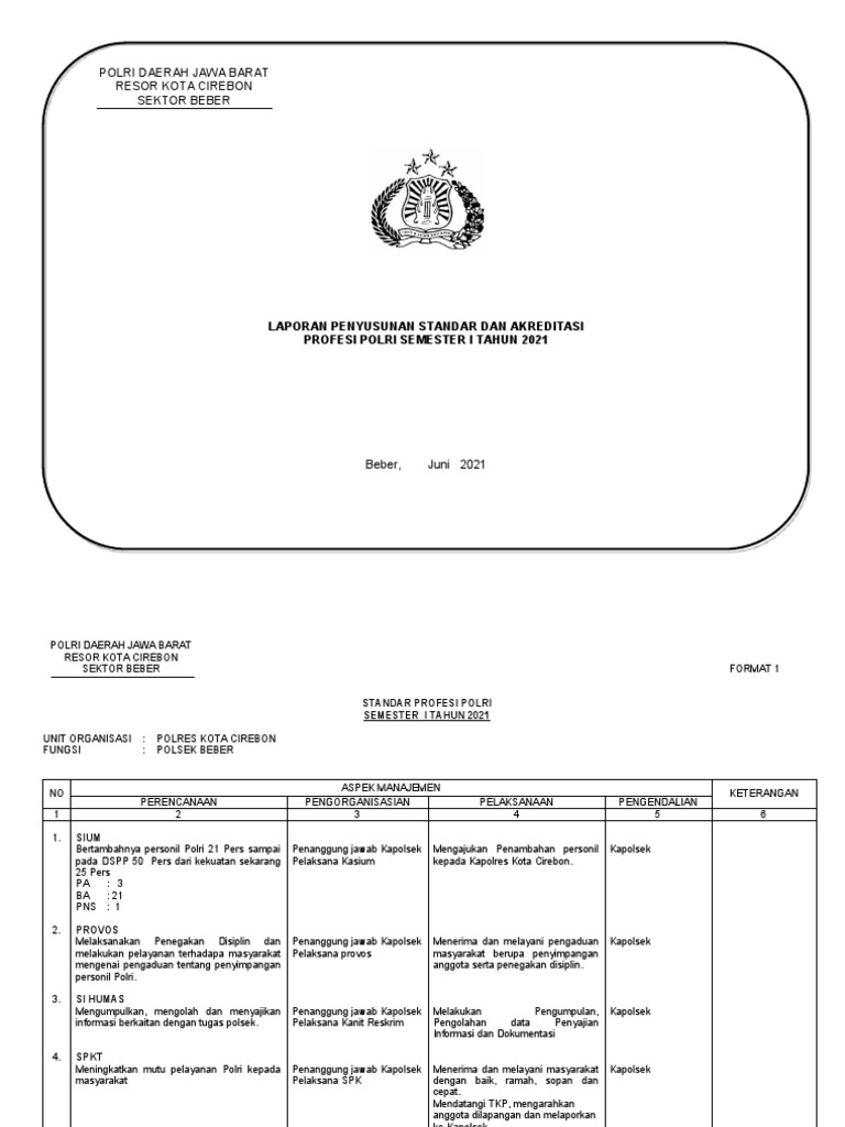 LAP AKREDITASI SEMESTER I 2021 | PDF
