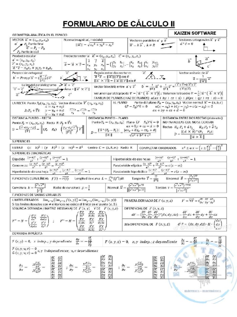 Formulario calculo 2 | PDF