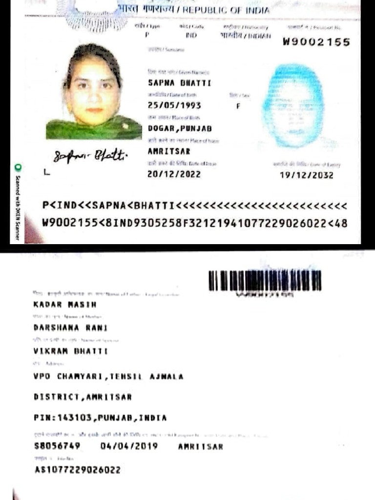 Indian Passport Sample Details | PDF