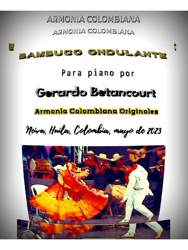 Bambuco Ondulante. para Piano Por Gerardo Betancourt. | PDF