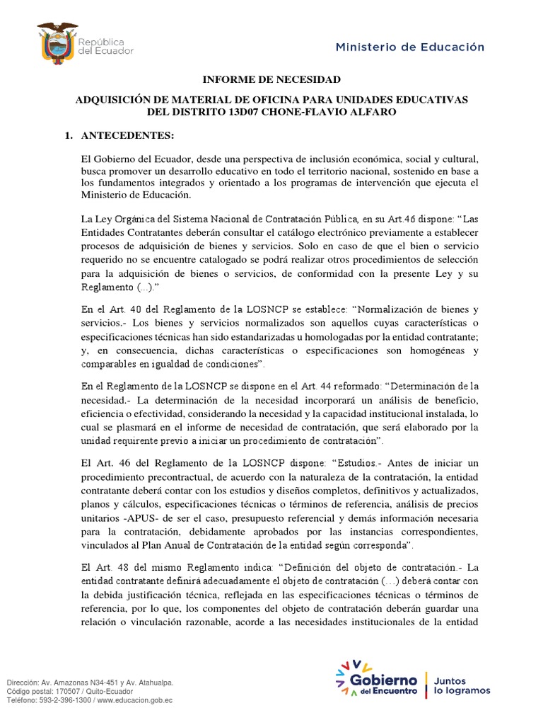 INFORME DE NECESIDAD MATERIAL DE OFICINA-signed-signed-signed | Descargar gratis PDF ...