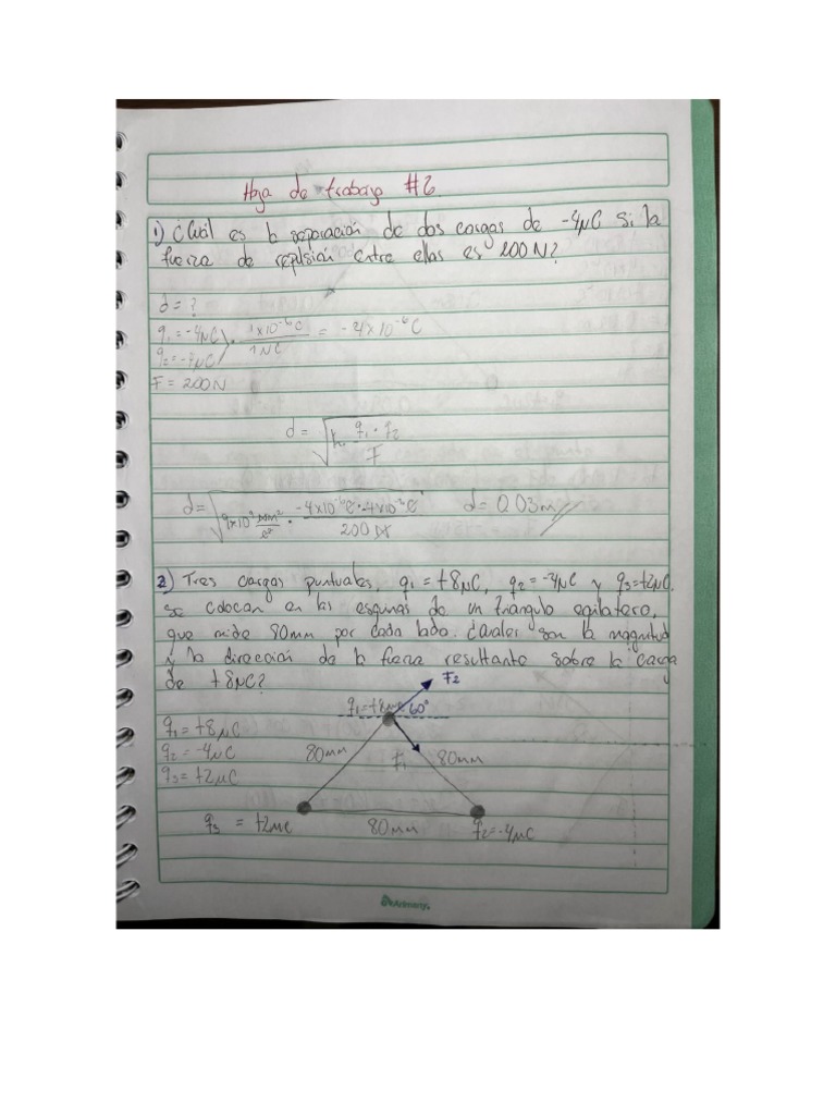 Hoja de Trabajo 6 - Fisica | PDF